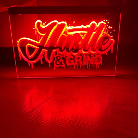 Other | Hustle And Grind Led Neon Red Light Sign 8x12 | Poshmark